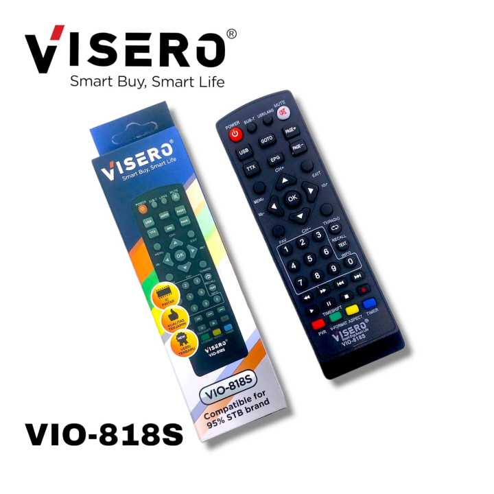 REMOTE STB UNIVERSAL VISERO VIO 818S REMOT SET TOP BOX MULTI TERLENGKAP ...