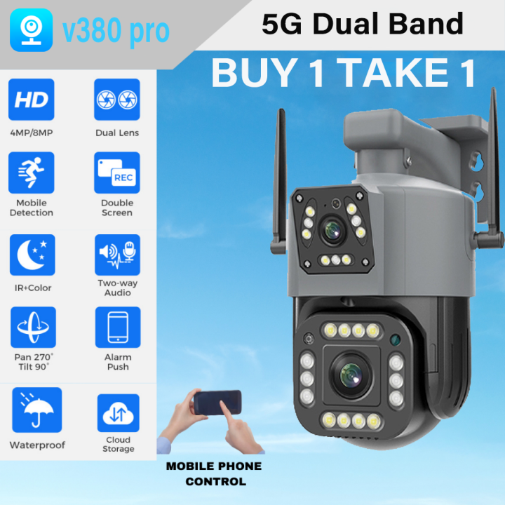 V380 PRO CCTV Camera Connect Cellphone 5G cctv camera wifi connect 360 ...