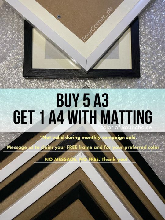 A3 with Matting (INCLUDED) Glass Wall Picture Frame FIT FOR 10x14.5 ...