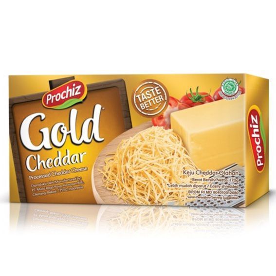 Prochiz Gold Cheddar 170gr Keju Cheddar Olahan Keju Parut | Lazada ...