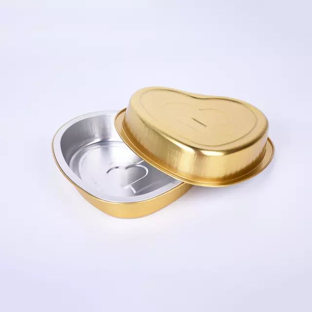 Heart shape 670ml disposable oven baking tray aluminum foil pan with ...