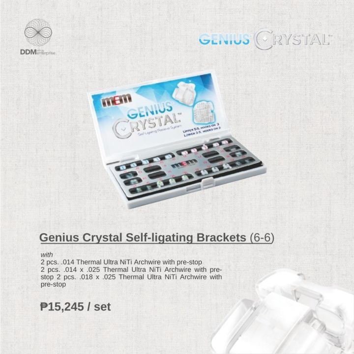 MEM - Genius Crystal Self-Ligating Brackets (6-6) with 6 wires | Lazada PH