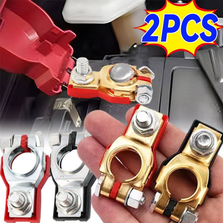 2PCS 12V/24V Car Battery Terminal Connector Universal Auto Positive ...