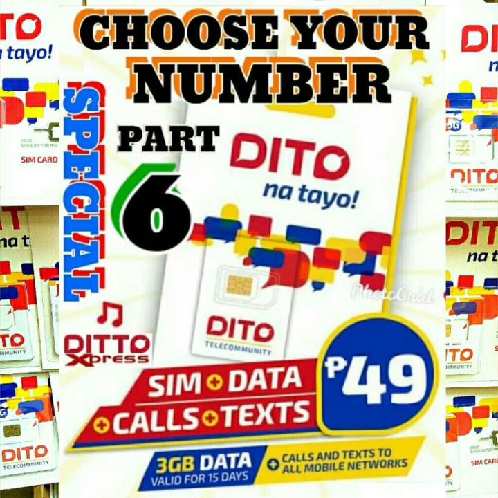 Dito Sim Card 5G CHOOSE YOUR NUMBER SPECIAL (Part 6) w/ 3GB Data+Call ...