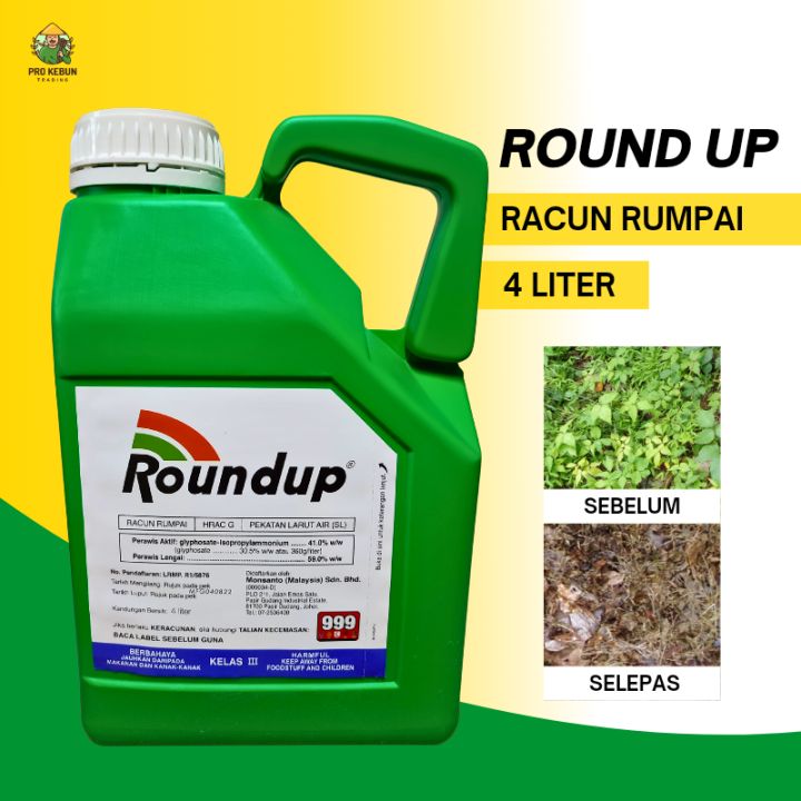 Round Up Herbicide 4 Litre Roundup Racun Rumput Racun Rumput Serap ...