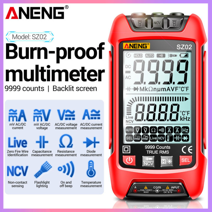 ANENG SZ02 RMS จริง9000เครื่องทดสอบตัวเก็บประจุความถี่ต้านทานความแม่นยำ ...