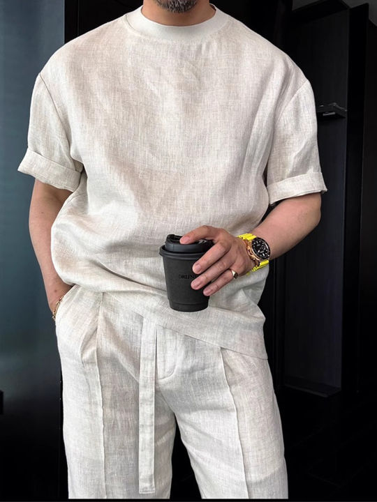 YOULIN | Bộ Áo Vest Phong Cách Retro Nam Áo T Tay Ngắn và Quần Dài Mùa ...
