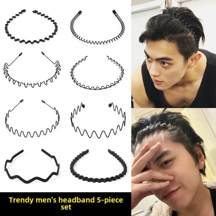 Hair Band Men's Fashionable Summer Long Hair Iron Headband for Face ...