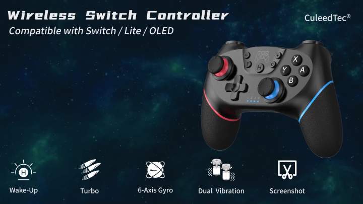 Wireless Switch Controller, Switch Pro Controller Compatible with Switch/Lite/OLED, Switch ...