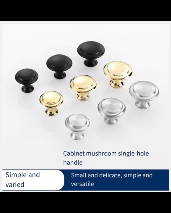 （2PCS）STAINLESS STEEL ROUND CABINET HANDLE Mushroom drawer handle ...