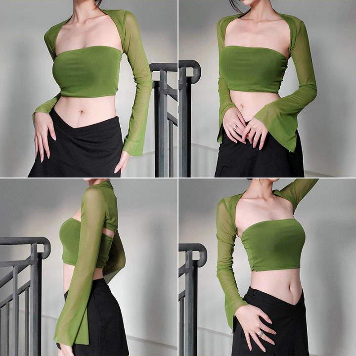 beautifultime Women Bandeau Off-shoulder Tops Solid Color Sleeveless ...