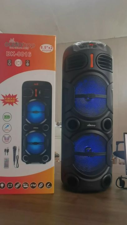 Audiobop 3000W Double 8INCH Super Bass Portable Wireless Bluetooth ...