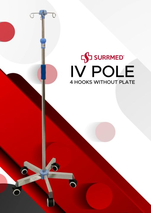 SURRMED IV Pole Stand with Wheels | Adjustable Stainless Steel Drip ...