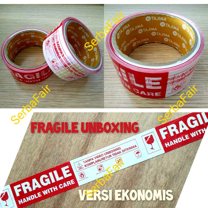 Lakban Fragile Unboxing ECO Tajima Yellow Core PRAKTIS MURAH | Lazada ...
