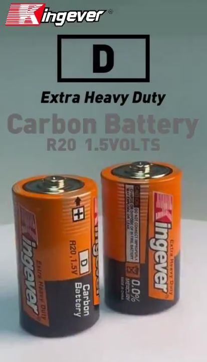 Kingever 12 PCS 100% Orignal Extra Heavy Duty R20 D Battery | Lazada PH