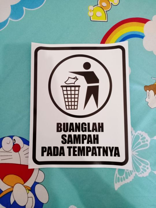 Stiker Vinyl 20x25cm. BUANGLAH SAMPAH PADA TEMPATNYA. Sticker TEMPAT ...
