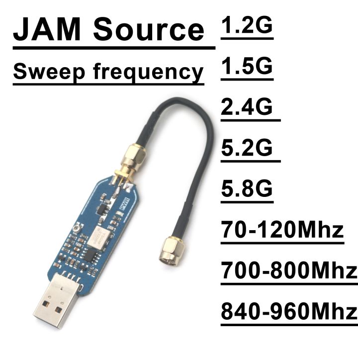 RF USB Sweep Frequency JAM Source 70-120m 700-800M 900M 1.5G 2.4G 5.8G ...
