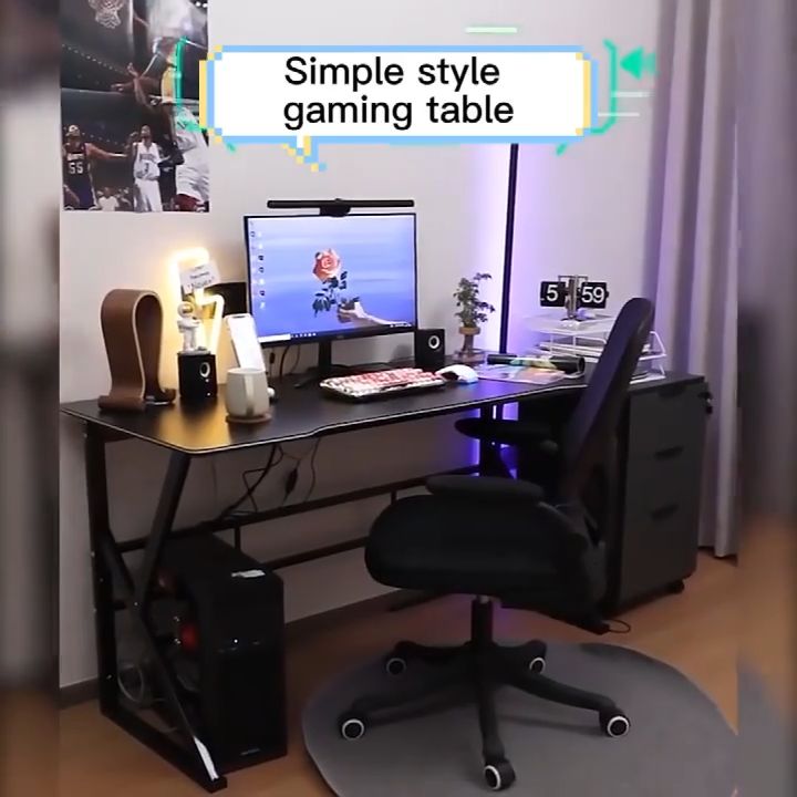 Gaming desk modern table study Computer Desktop Table Home Desk Bedroom ...