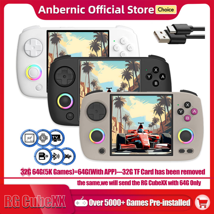 ANBERNIC RG CubeXX Handheld Game Console 3.95” 720*720 IPS OCA 1:1 ...