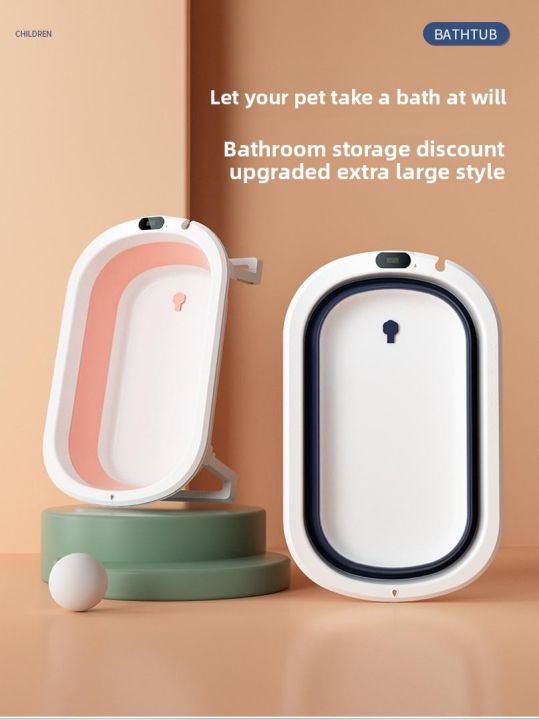 Foldable Pet Bathing Basin with Drain for Dogs And Cats Small Size ...