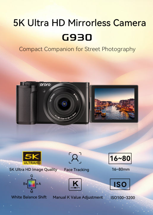 ORDRO G930 5K Digital Camera CCD Vlogging Camera for Content Creators ...