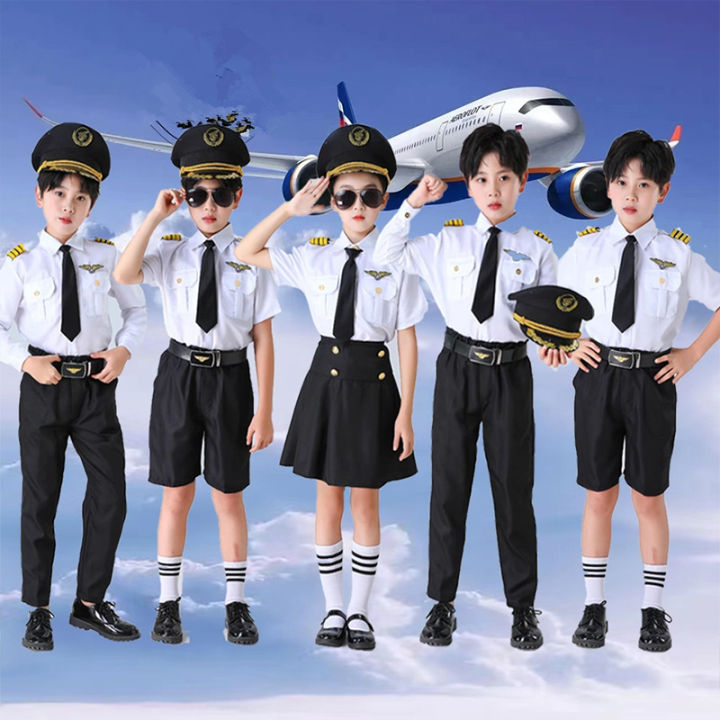 Pilot Costume for Kids Boys Girls Set Career Guidance Costume Airline ...