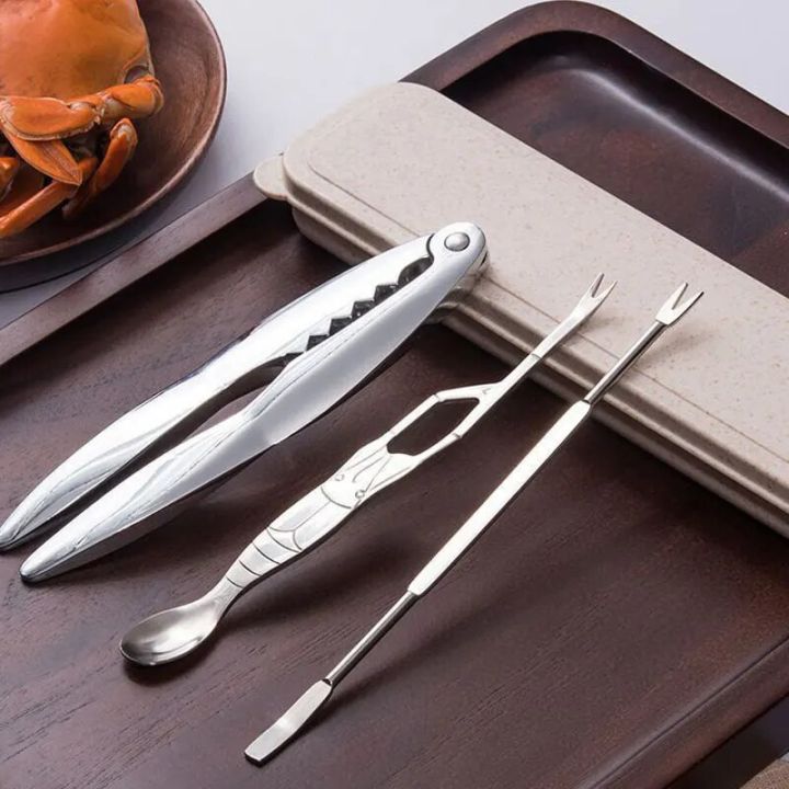 3pcs/set, Stainless Steel Crab Tool, Crab Leg Cracker, Crab Claw Double ...