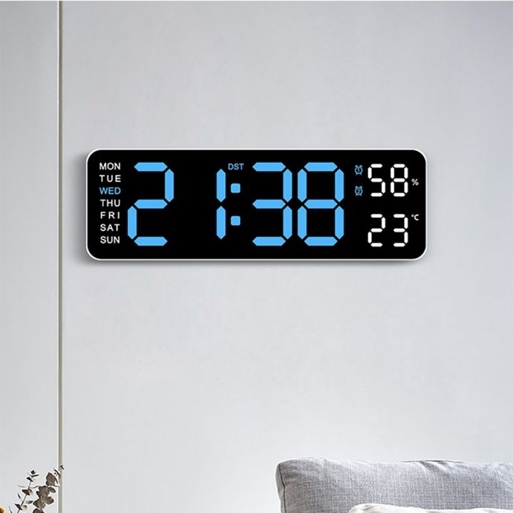 Large Digital Wall Clock Temperature and Humidity Week Display ...