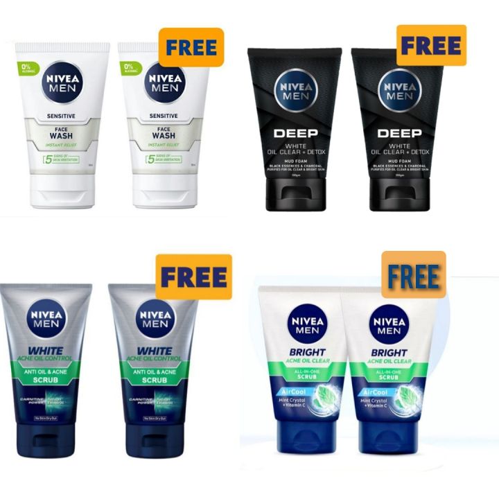 [BUNDLE OF 2] Nivea Men Facial Wash 100ml | Lazada PH