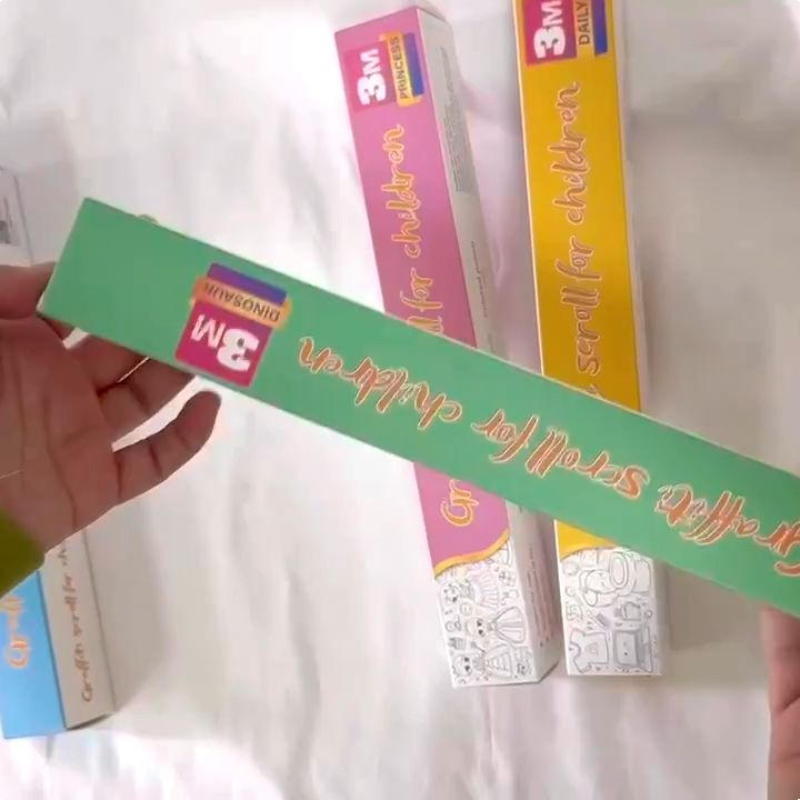 KiKi diy ม้วนกระดาษระบายสียาว 3เมตร จิตรกรรม โปสเตอร์ระบายสียักษ์ เสริมทักษะ ลวดลายเต็มแผ่นระบาย ...