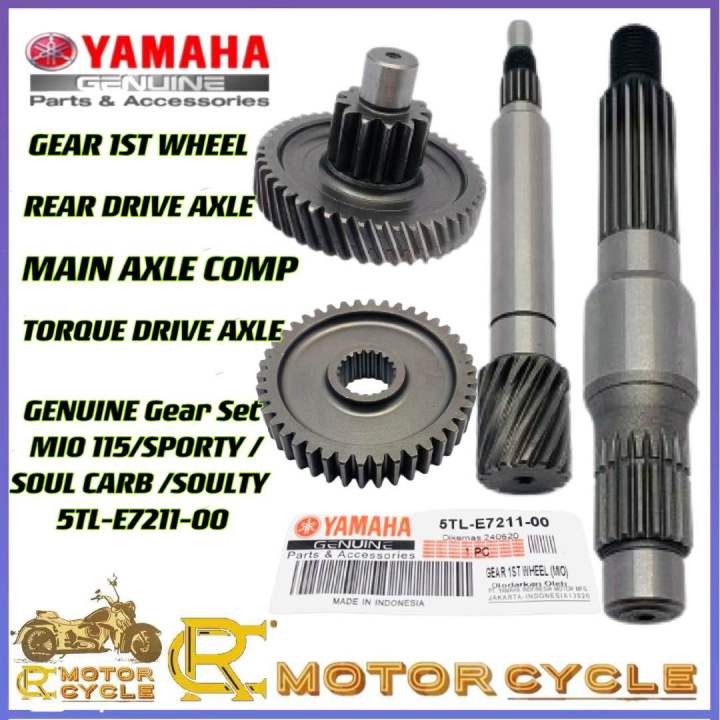 GENUINE Gear YAMAHA Set FOR MIO 115/SPORTY /SOUL CARB DRIVE AXLE GEAR ...