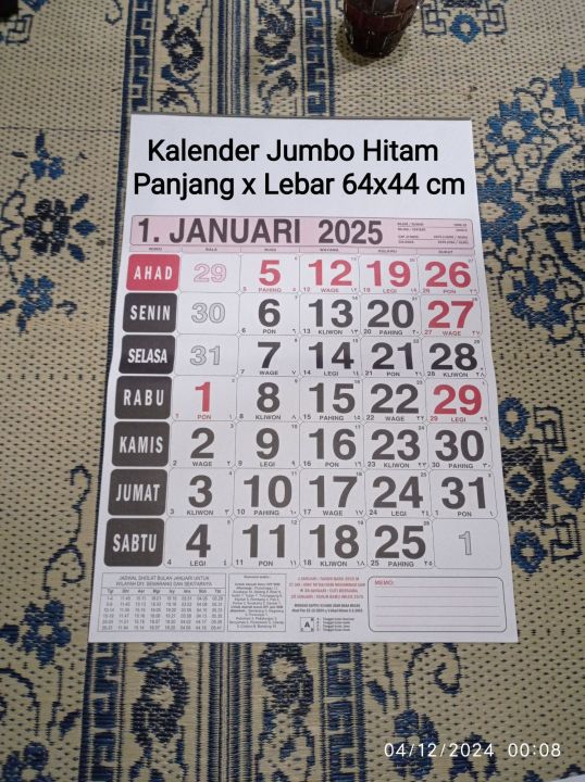 Kalender Almanak Dinding Jumbo Hitam 2025 | Lazada Indonesia