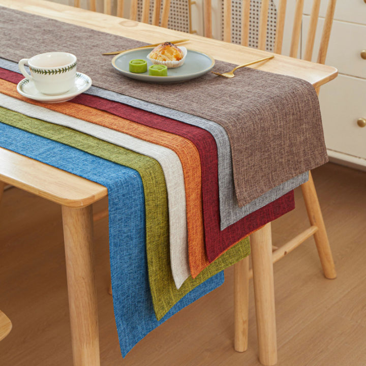 New Thick Linen Solid Color Table Runner Light Luxury Home Boxer Bed ...