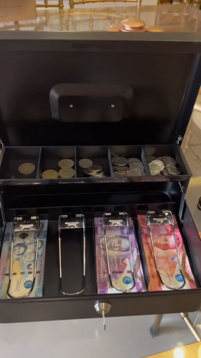 Cash Box Safe Storage Money Box Portable Cash Box Cashier Drawer ...