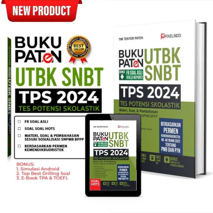 BUKU PATEN UTBK SNBT TPS 2024 BUKU MABOK TPS SNBT 2024 KUMPULAN 600 SOAL ASLI 2020-2023 BUKU ...