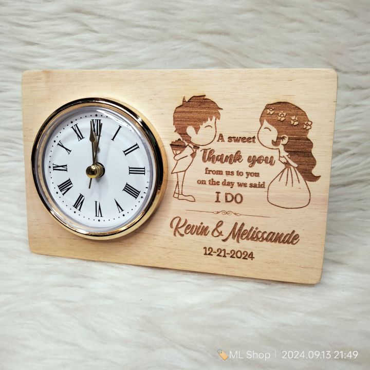 wooden desk clock,wood only-for engrave-soivenir items | Lazada PH
