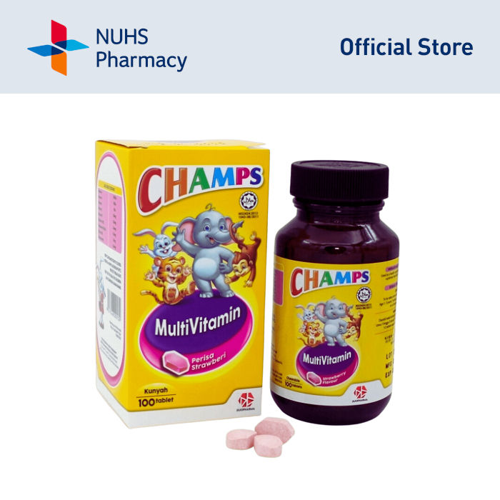 Champs Multivitamins 100 Tablets Strawberry Flavour [NUHS Pharmacy ...