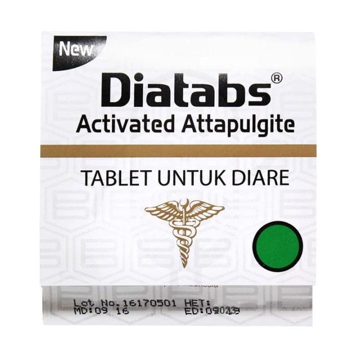 NEW DIATABS ACTIVATED ATTAPULGITE TABLET DIARE ISI 4 TABLET | Lazada ...