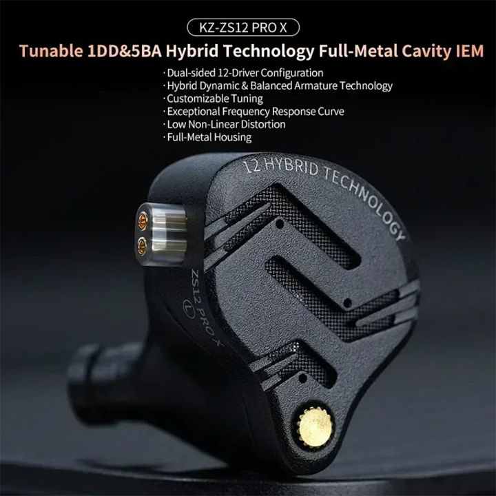 KZ ZS12 PRO X Headset 1DD&5BA Hybrid Dynamic & Balanced Armature ...
