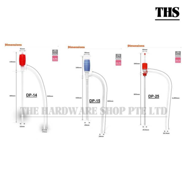 [SG STOCK] PVC HAND PUMP Plastic Pipe Hose Siphon Sucker Transfer Oil ...