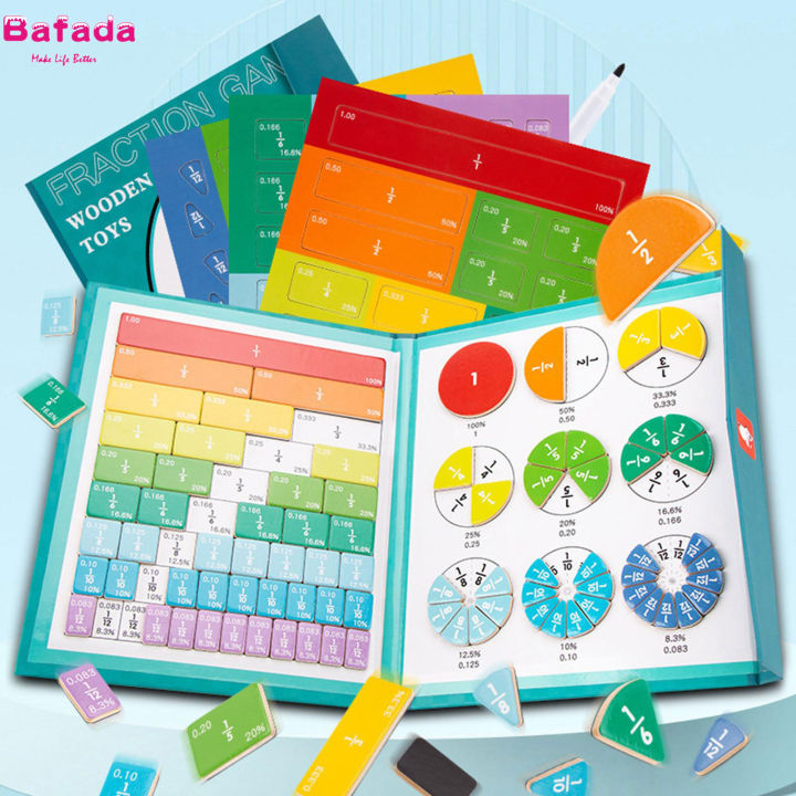 Bafada Multicolor Fraction Book Learning Toys Cartoon Pattern Math ...