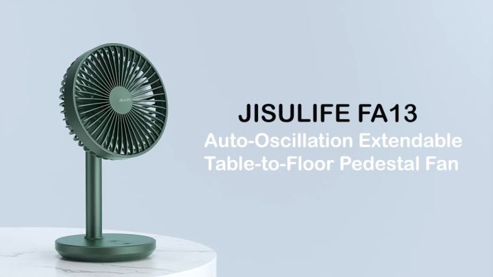 JISULIFE Oscillating Rotation Desk Fan Portable Timer Setting ...
