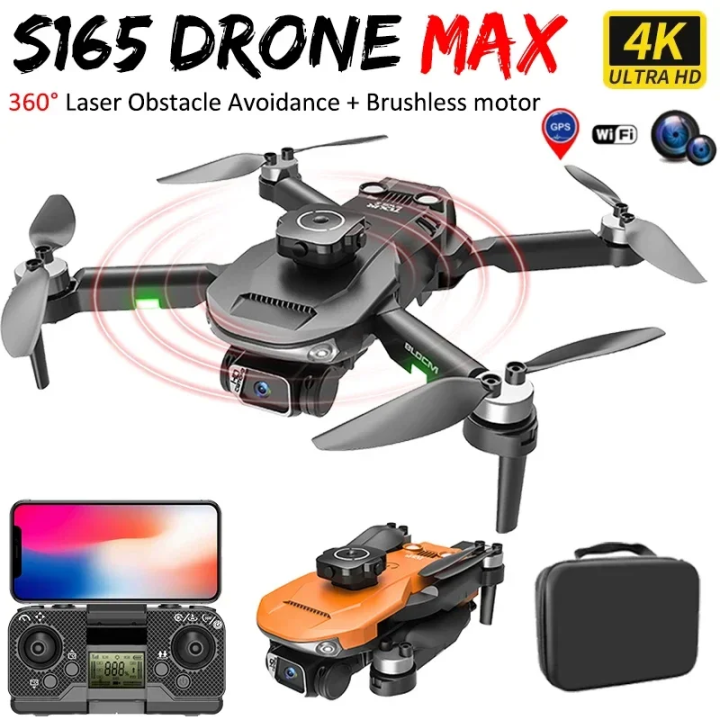 New S165 MAX Obstacle Avoidance Drone With 4K WIFI Dual ESC Camera 4 ...