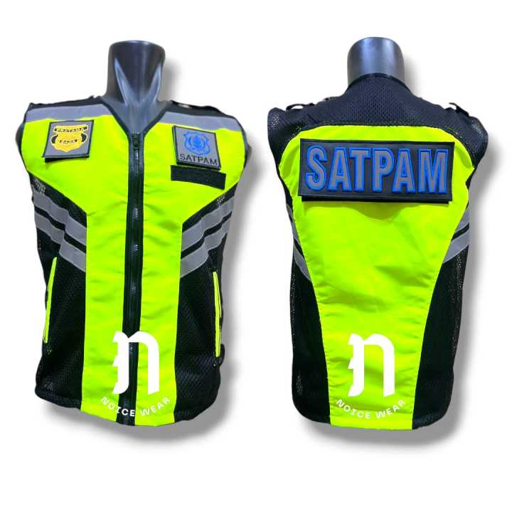 Rompi Satpam Security Terbaru Hitam Stabilo Bahan Jaring Taslan Gratis ...