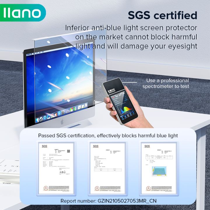 llano Acrylic Anti-blue Ray Computer Screen Protector Film Hanging HD ...
