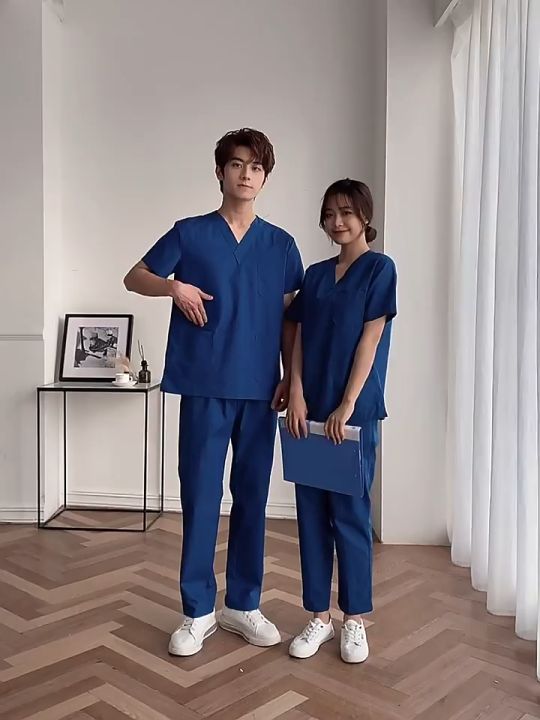 Medical Scrub Suit Baju Scrub Uniform Surgical Scrub Suit Set For Woman ...