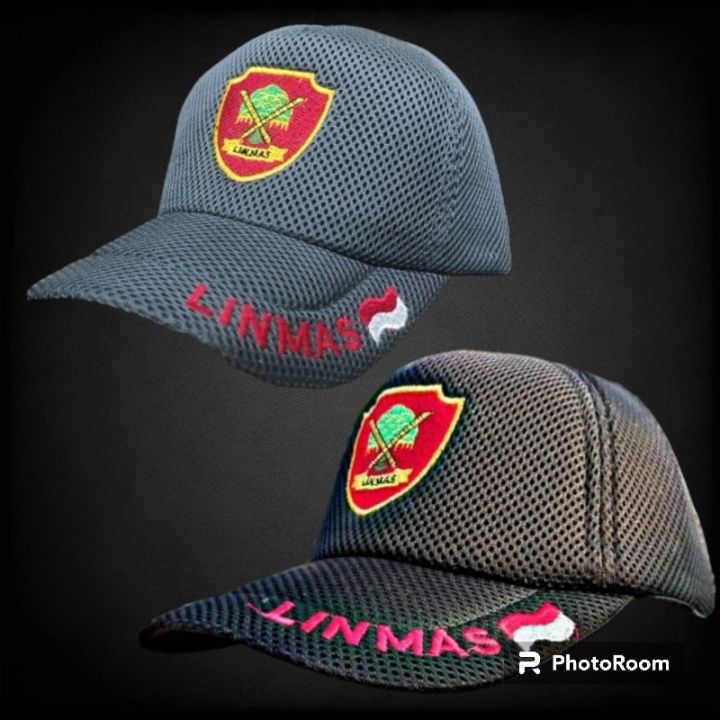 topi linmas hitam dan ABu ABU | Lazada Indonesia