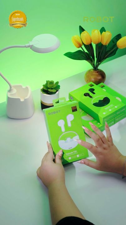 ROBOT TWS Wireless Earphone Flybuds T30 With Transparent Case Bluetooth ...