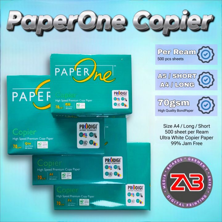 PaperOne A5 / A4 / Short / Long Sold Per Ream 500pcs 70GSM | Lazada PH
