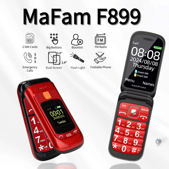 Senior Flip Dual Display Mobile Phone For Elderly Two SIM Card Large ...